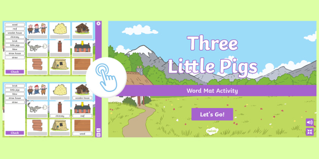 Interactive Three Little Pigs Word Mat - KS1 English