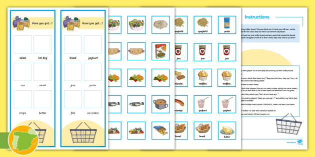 FREE! - TEFL/ESL Food Vocabulary Shopping Game Phase 2