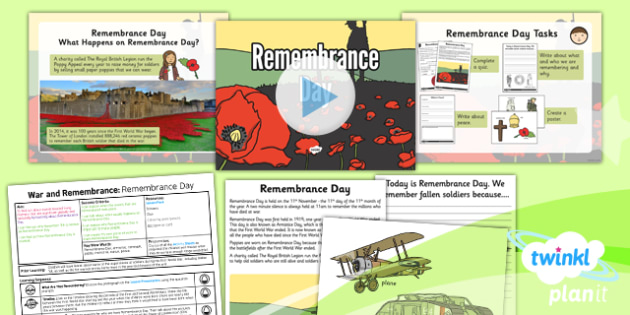 History: War and Remembrance: Remembrance Day KS1 Lesson Pack 6