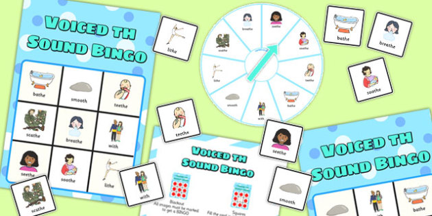 Final Voiced 'th' Sound Spinner Bingo (teacher made)