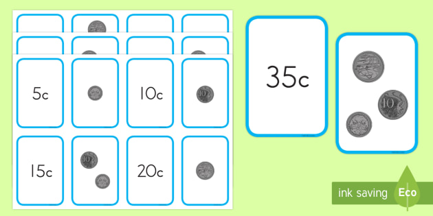 Matching Coins to 50c Matching Cards (teacher made)