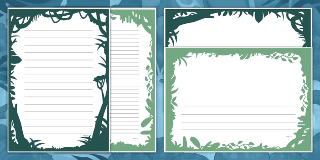 Jungle Paper Border 3d Render Tropical Paper Leaves Green Scene