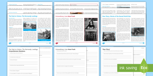 Second World War Comprehensions Resource Pack (teacher made)