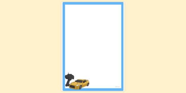 Radio Controlled Car Page Border | Page Borders | Twinkl