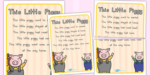 This Little Piggy Nursery Rhyme Poster