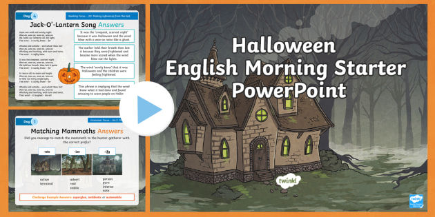 UKS2 Halloween English Morning Starter PowerPoint
