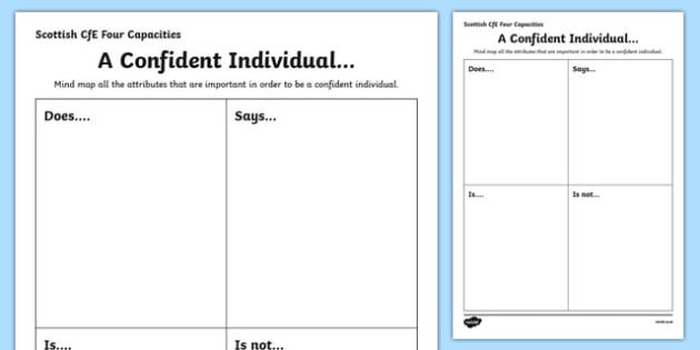 Confident Individuals Curriculum for Excellence Worksheet