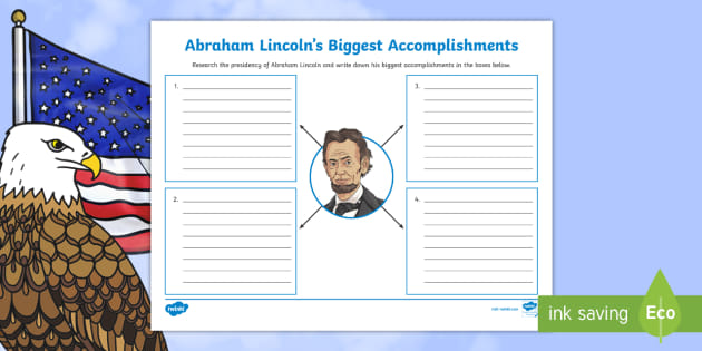 Abraham Lincoln's Biggest Accomplishments Graphic Organizer