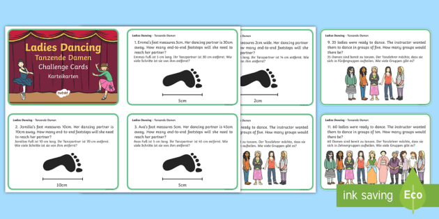 Nine Ladies Dancing Challenge Cards English/German