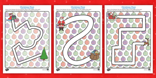 Christmas Pencil Control Worksheets | twinkl.co.uk