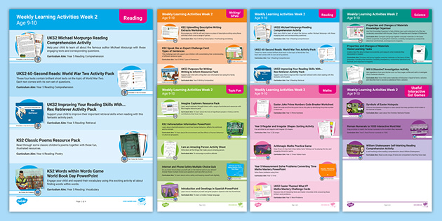Weekly Learning Activities Pack Week 2 Age 9-10