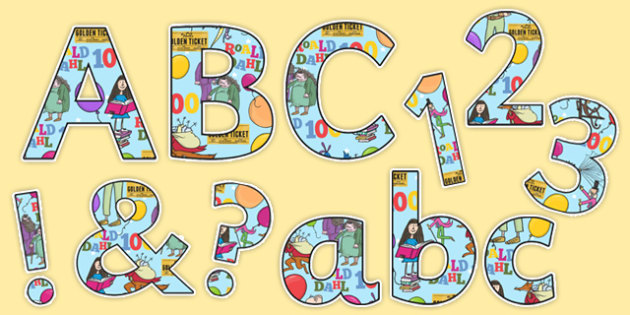Roald Dahl 100 Display Letters and Numbers Pack