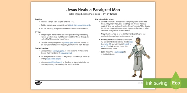 Jesus Heals a Paralyzed Man Teaching Ideas