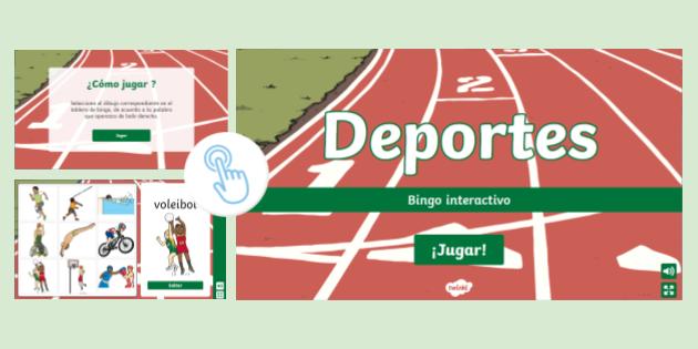 Bingo interactivo: Deportes (teacher made)