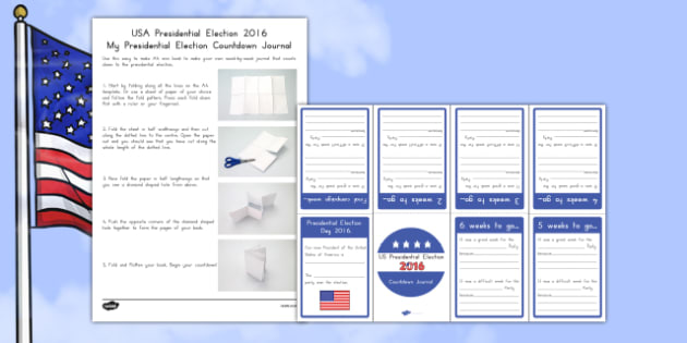 My Presidential Election Countdown Journal Activity Booklet