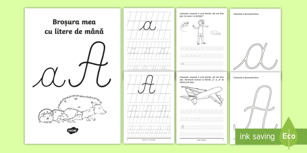 Scrierea literelor „a” și „A” de mână Broșură cu activități