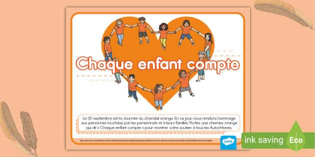 FREE Orange Shirt Day Primary Poster French (teacher made)