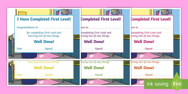 I Completed First Level Certificates (teacher made)