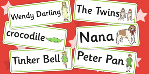 Peter Pan Word Cards
