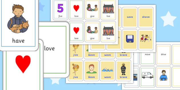 Final 'V' Sound Playing Cards (teacher made)