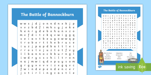 Battle of Bannockburn Word Search
