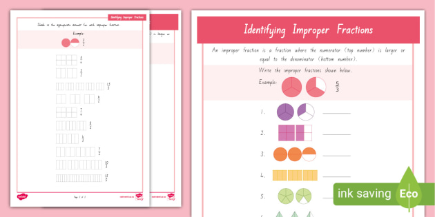 Identifying Improper Fractions (teacher made)