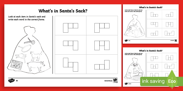 Phase 2 What's in Santa's Sack? Phonics Activity