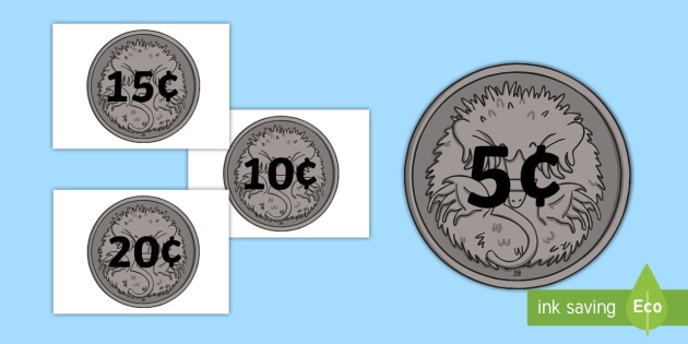 Counting by 5s on 5c Coins A4 Display Poster