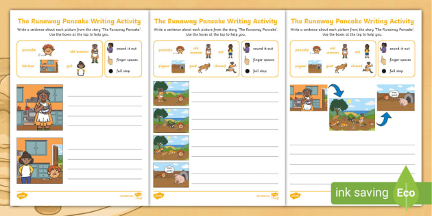 The Runaway Pancake Early Writing Activity (teacher made)