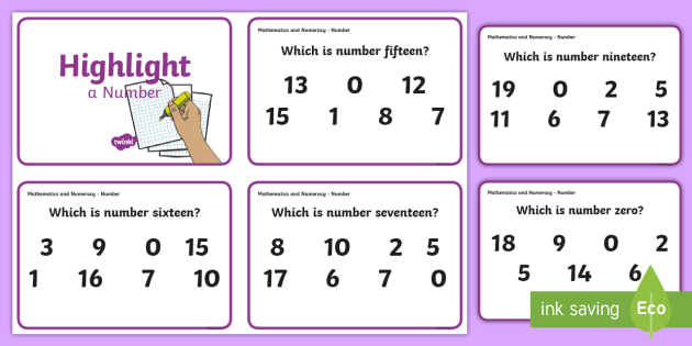 Find and Highlight a Number (15-20) Challenge Cards