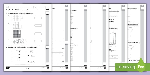 Year 1 Term 3 Maths Assessment