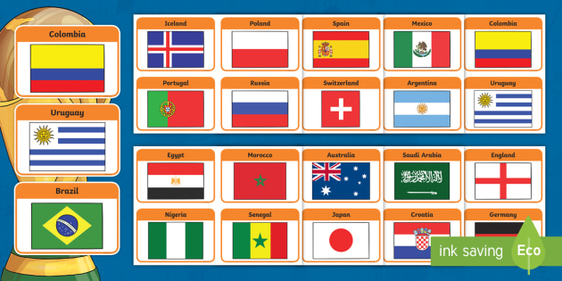 World Cup Countries Cards (teacher made)