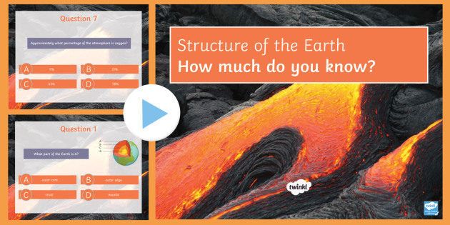 The Earth's Structure Quiz PowerPoint (teacher made)