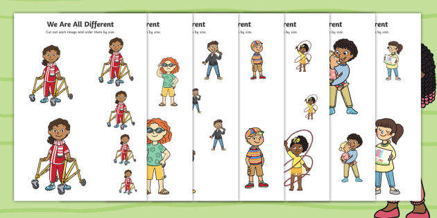 * NEW * We Are All Different Size Ordering - Originals, Fiction, EYFS, KS1