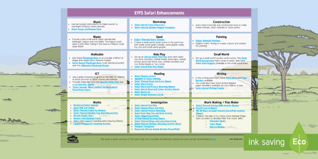 EYFS Safari Enhancement Ideas (teacher made)