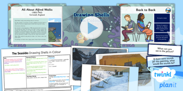Art: The Seaside: Drawing Shells in Colour UKS2 Lesson Pack 2