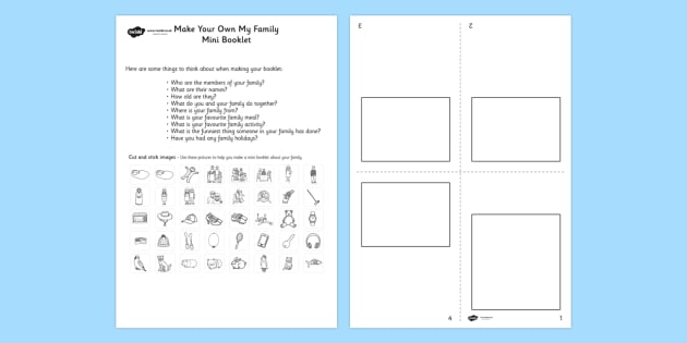 Make Your Own My Family Mini Booklet
