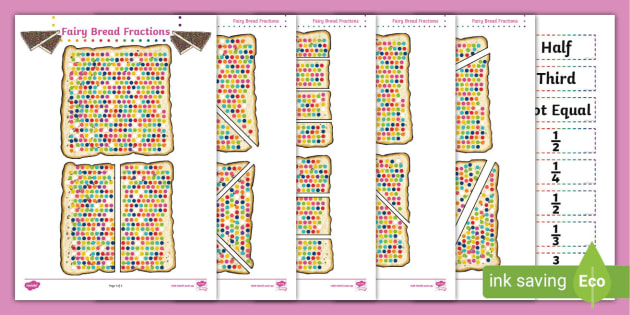 Fairy Bread Fractions - Real Life Mathematics - Twinkl