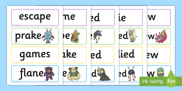 Phase 5 Real and Nonsense Words Flashcards Activity Pack