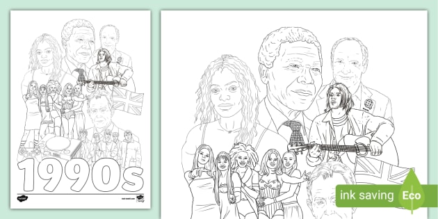 1990s Colouring Page (teacher made)