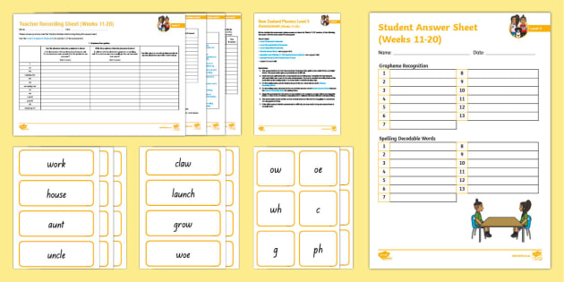 Level 5 Phonics Assessment Pack Weeks 11-20 (teacher made)