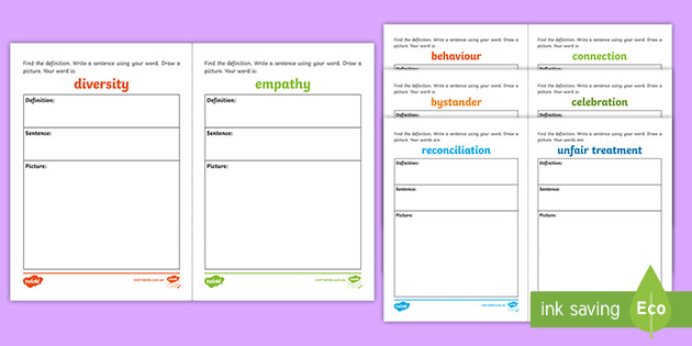 The Value of Diversity Word Wall Activity (teacher made)