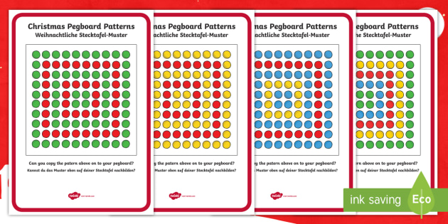 Christmas Peg Board Pattern Cards English/German