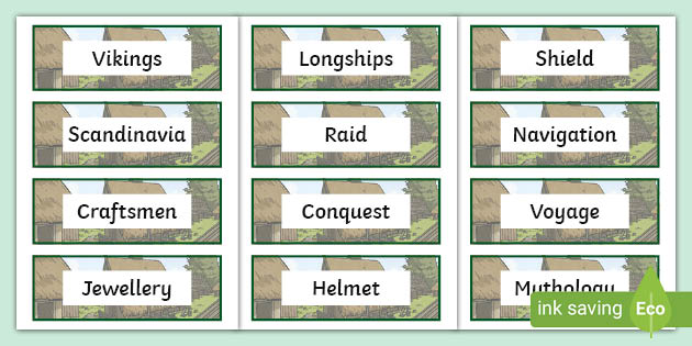 Viking Word Cards (teacher made)