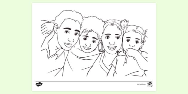 Printable Family Colouring Page | Colouring Sheets