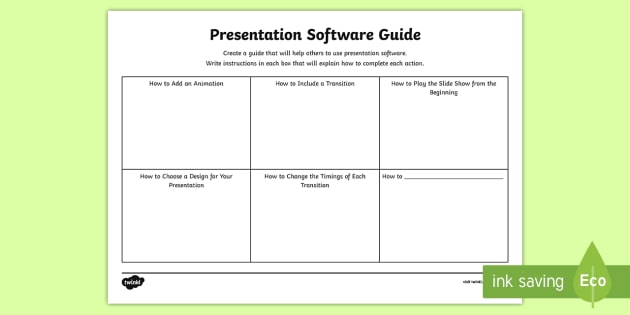 Presentation Software Guide Worksheet / Worksheet