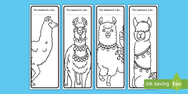 FREE! - Llama Bookmarks to Colour (teacher made)