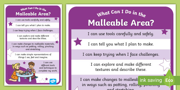 👉 'I Can' Malleable Area Continuous Provision Prompt Poster (New EYFS 2021)