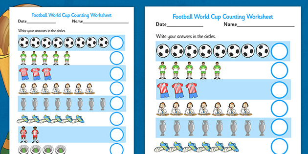 Football World Cup Counting Worksheet (teacher made)