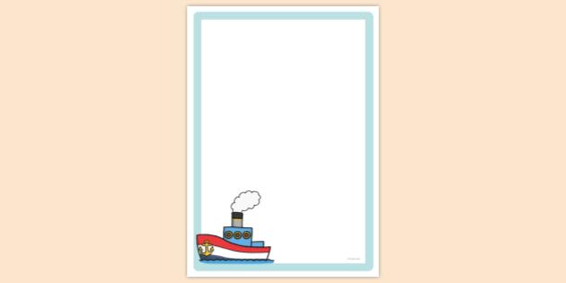FREE! - Steam Boat Page Border | Twinkl Page Borders